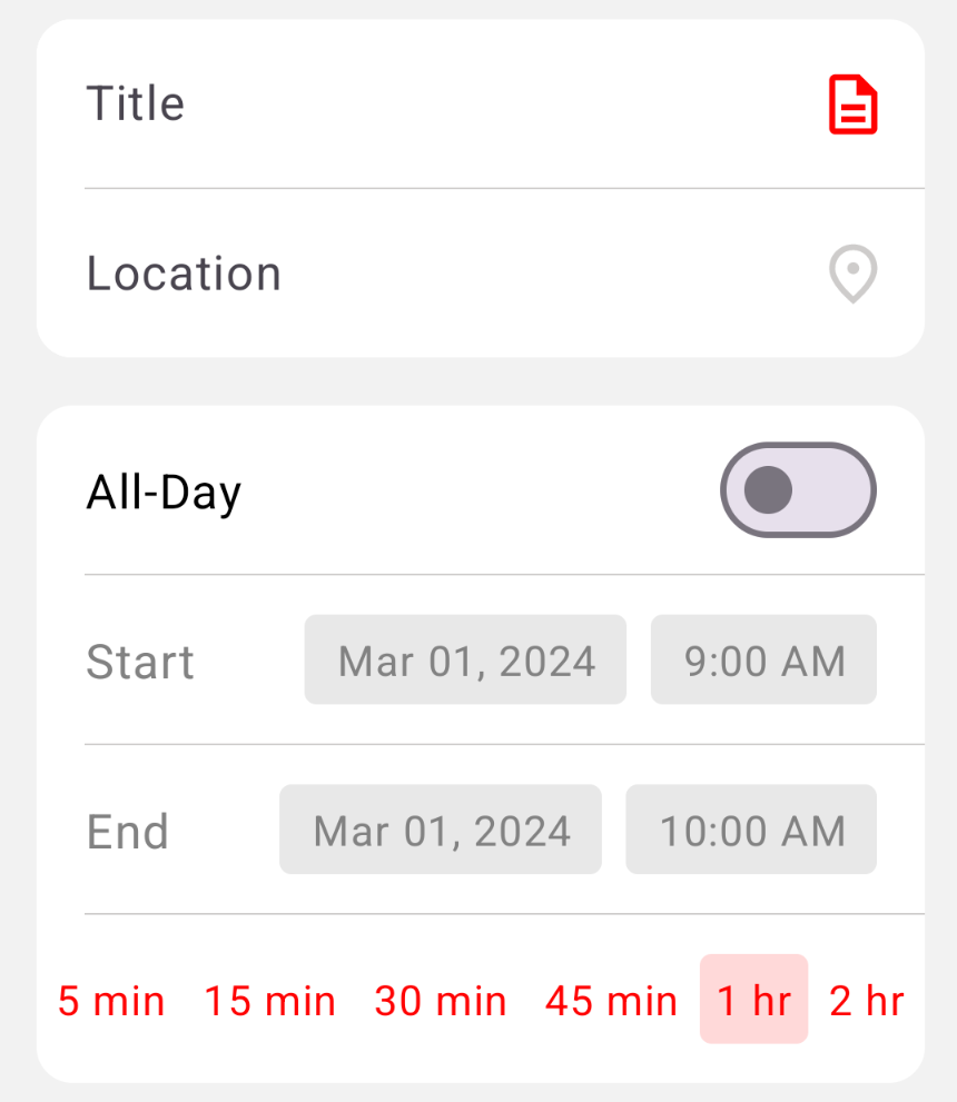 WeekCal Android - Creating and Managing Events – Week Calendar
