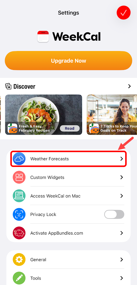 WeekCal (iOS) - Weather Banner – Week Calendar
