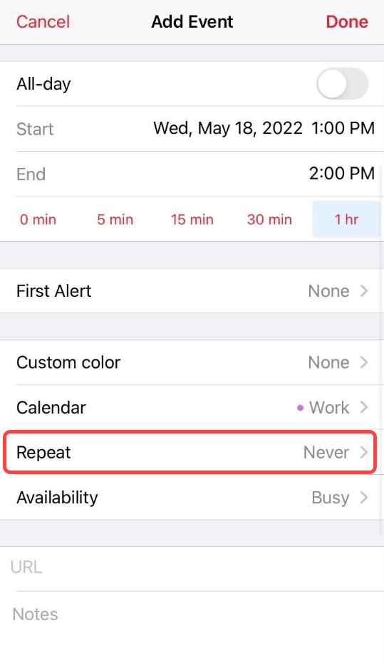 WeekCal - Creating and Canceling Repeating Events – Week Calendar