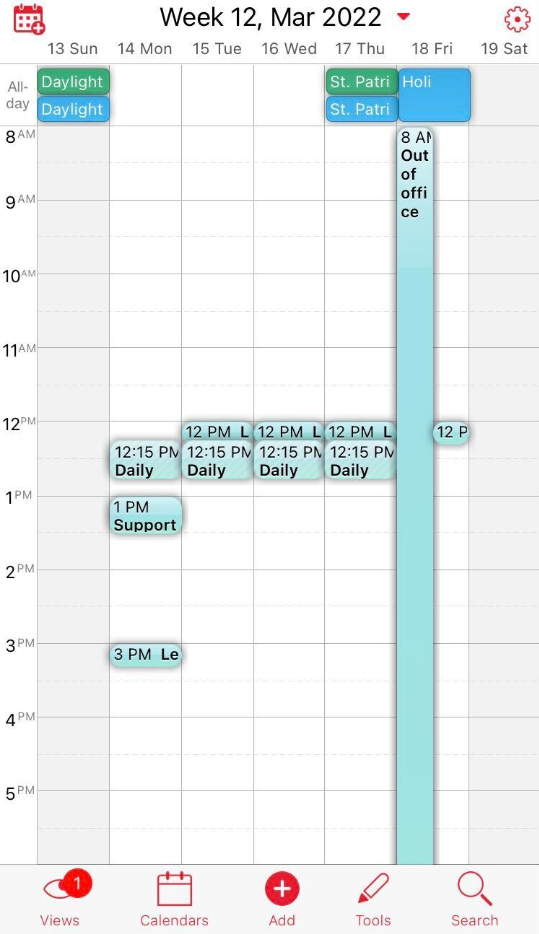 WeekCal - Layout Settings Options – Week Calendar